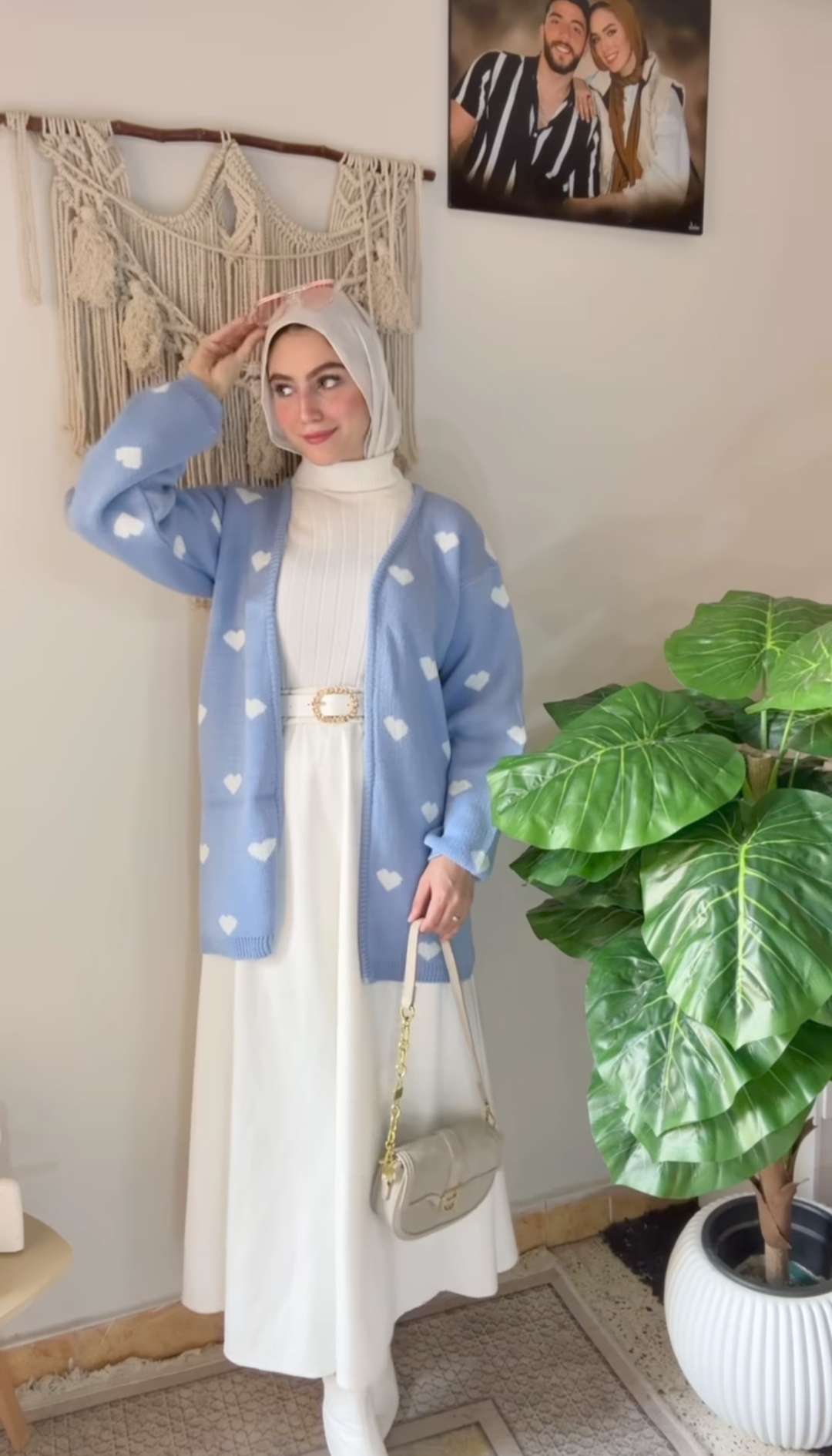Baby Blue Hearts Cardigan - Cardigan